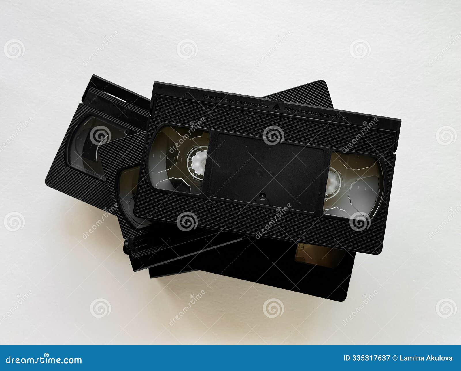 Stack of Retro Vhs Tapes on Light Background Showcasing Vintage Media ...