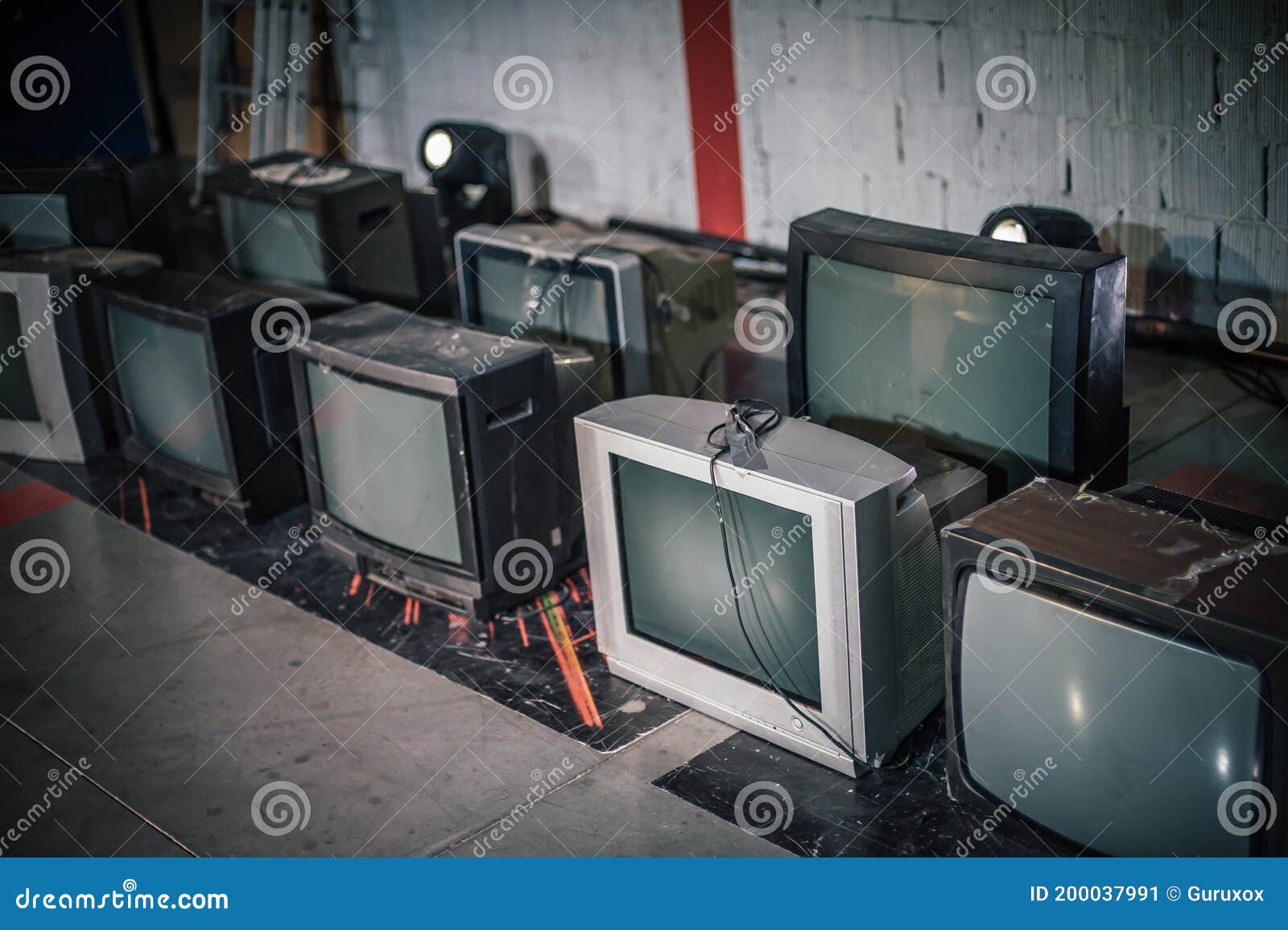 Stack of Retro Vintage Televisions. Lifestyle Details, Old TV Set Stock ...
