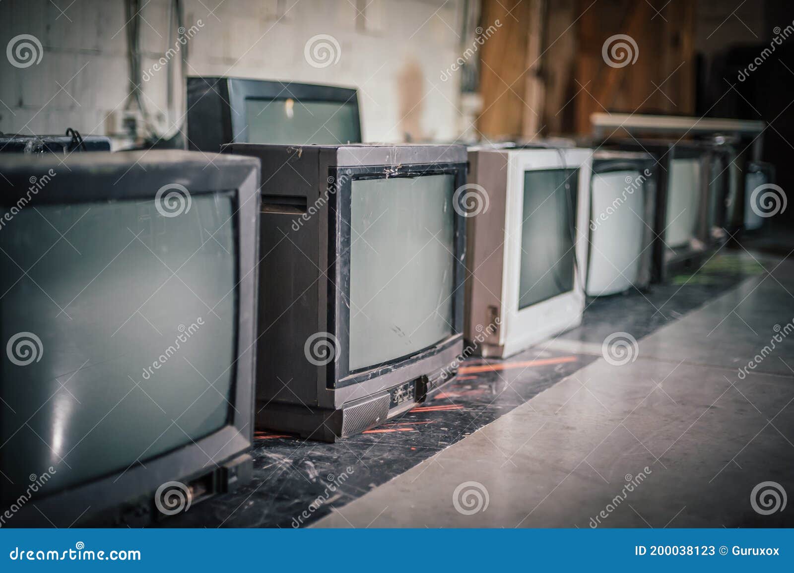 Stack of Retro Vintage Televisions. Lifestyle Details, Old TV Set Stock ...