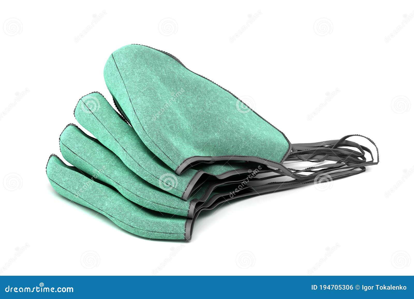 Stack of Reusable Masks 3d Render on White Background Stock ...