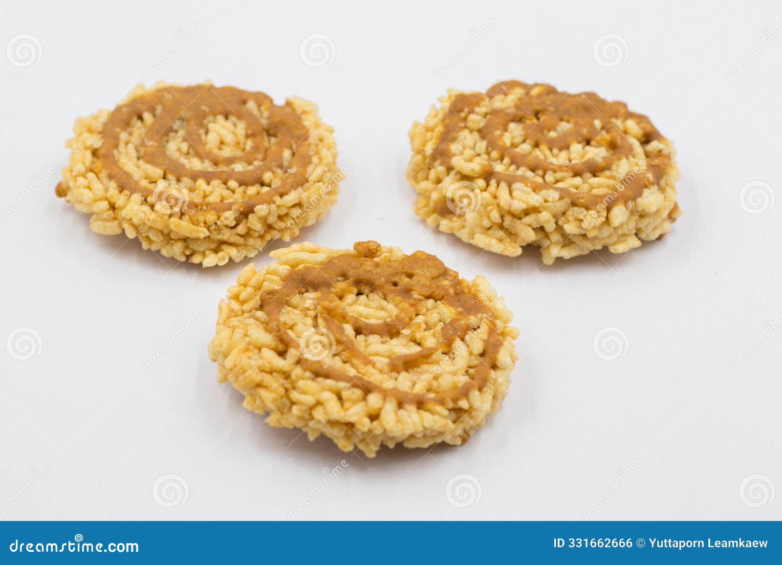 Stack of Rice Cracker, Rice Cracker with Coconut Palm Sugar Stock Photo ...