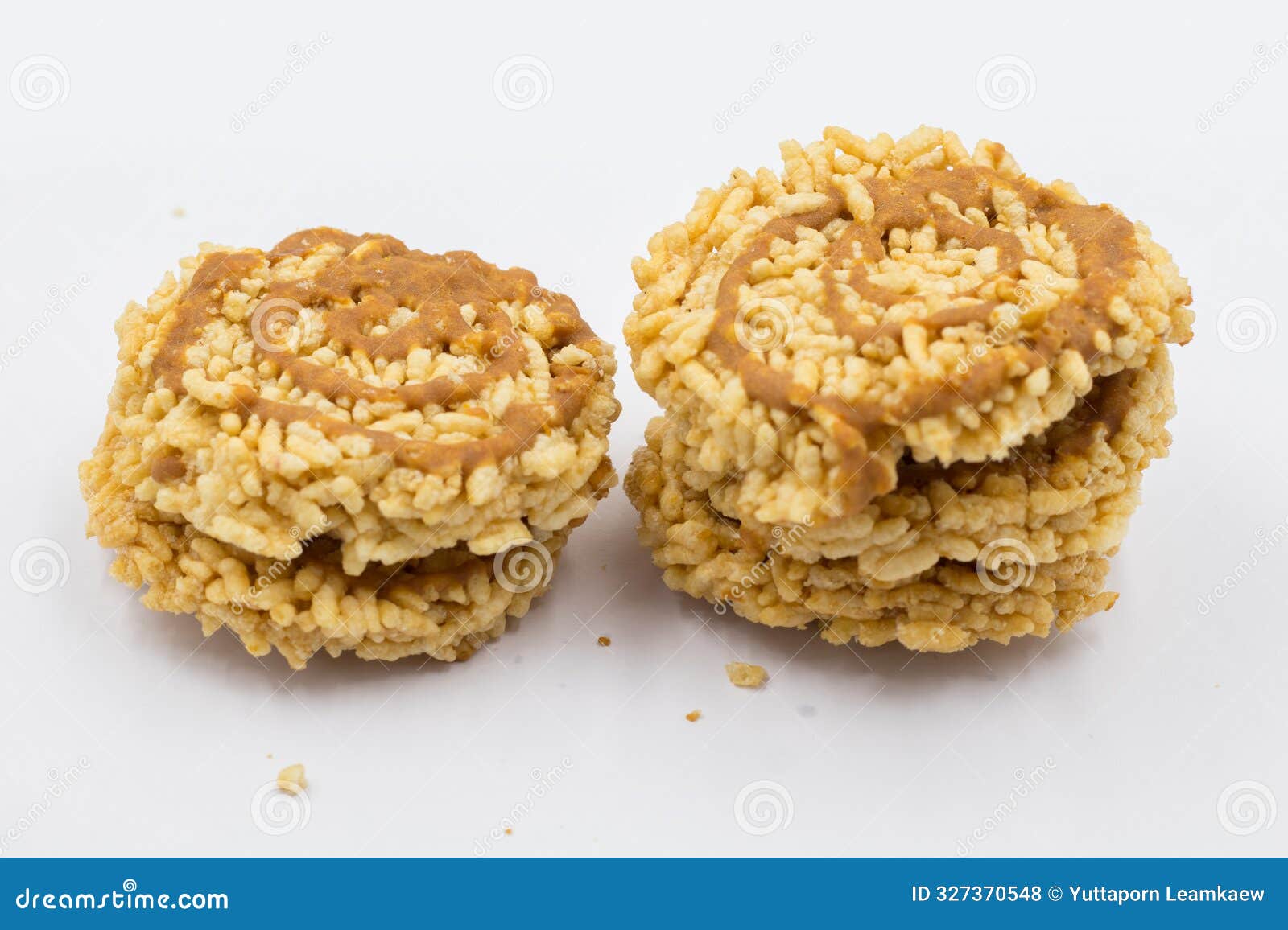 Stack of Rice Cracker, Rice Cracker with Coconut Palm Sugar Stock Photo ...