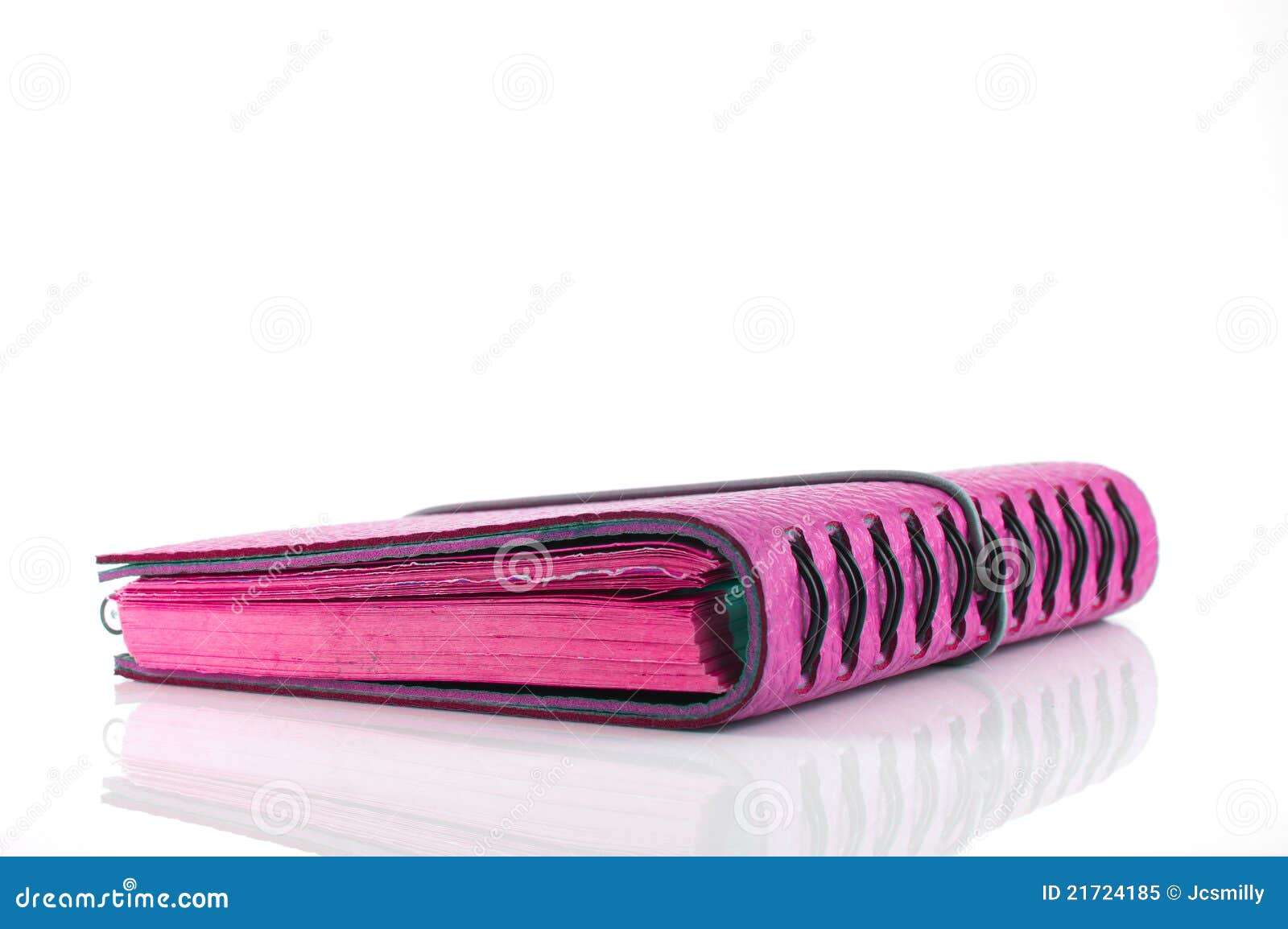 Stack of Ring Binde Pink Leather Notebook Isolate Stock Image - Image ...