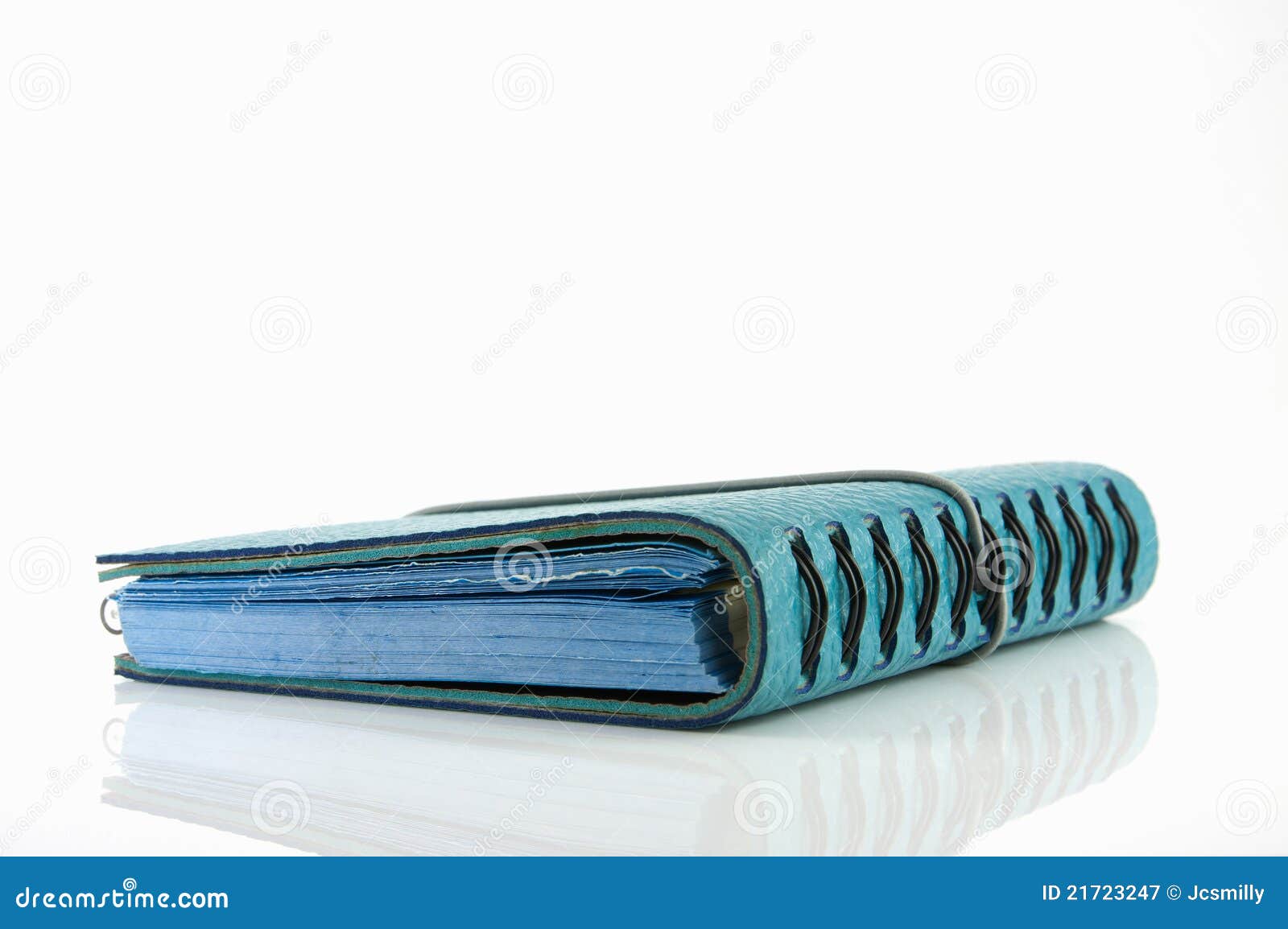 Stack of Ring Binder Blue Leather Notebook Stock Image - Image of ...