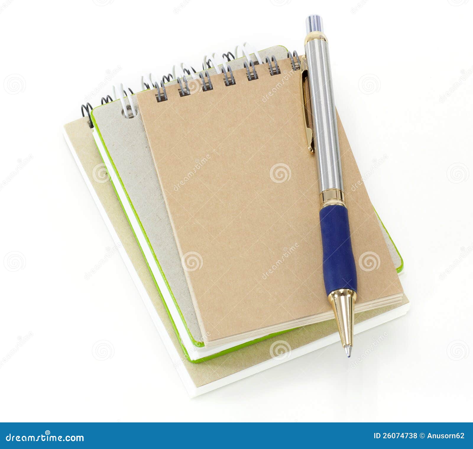 Stack of Ring Binder Book or Notebook and Pen Stock Photo - Image of ...