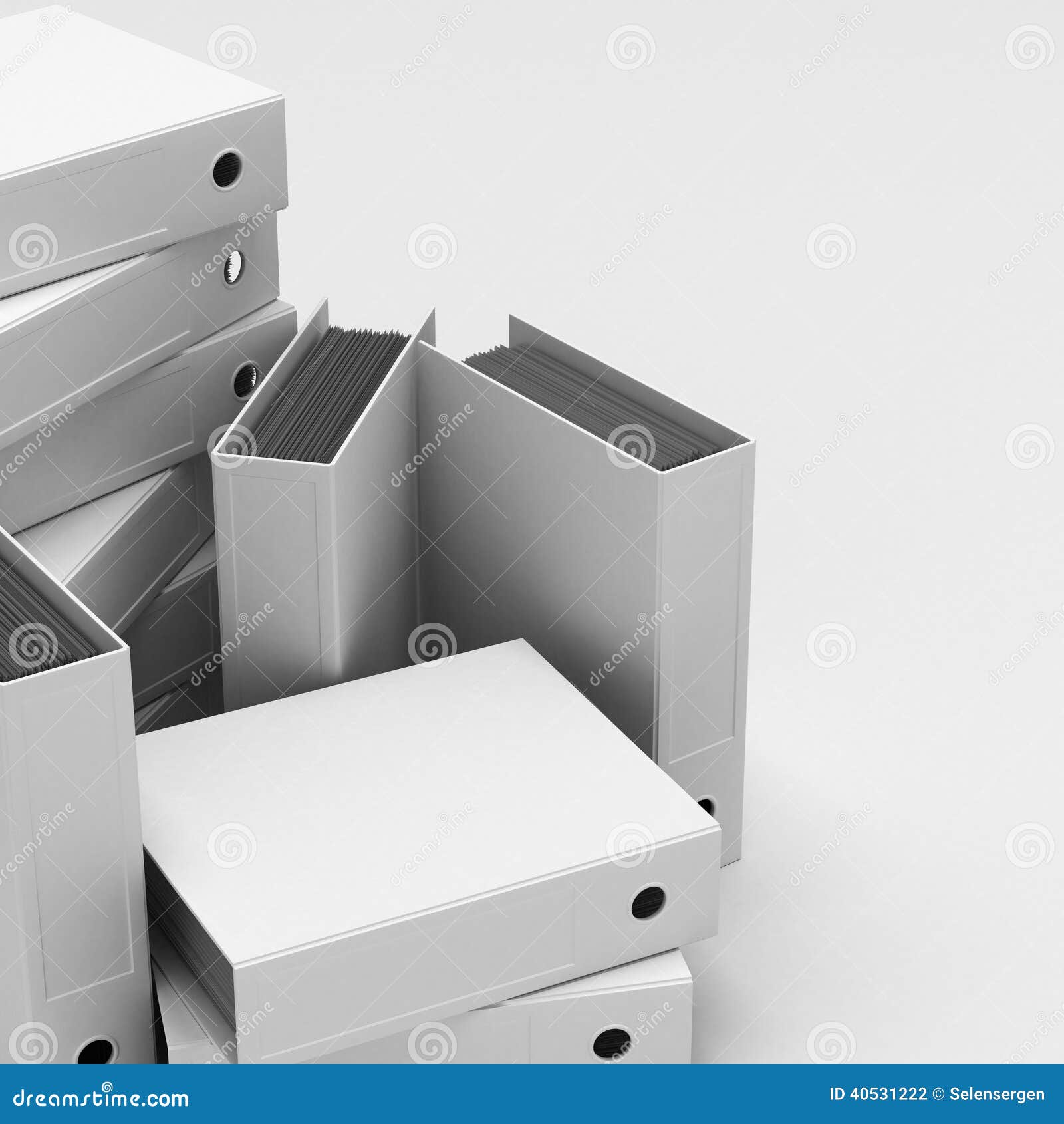 Stack of Ring Binders stock illustration. Illustration of documents ...