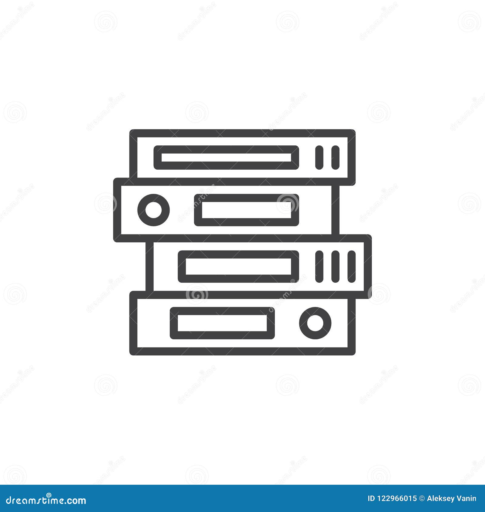 Stack of Ring Binders Outline Icon Stock Vector - Illustration of data ...