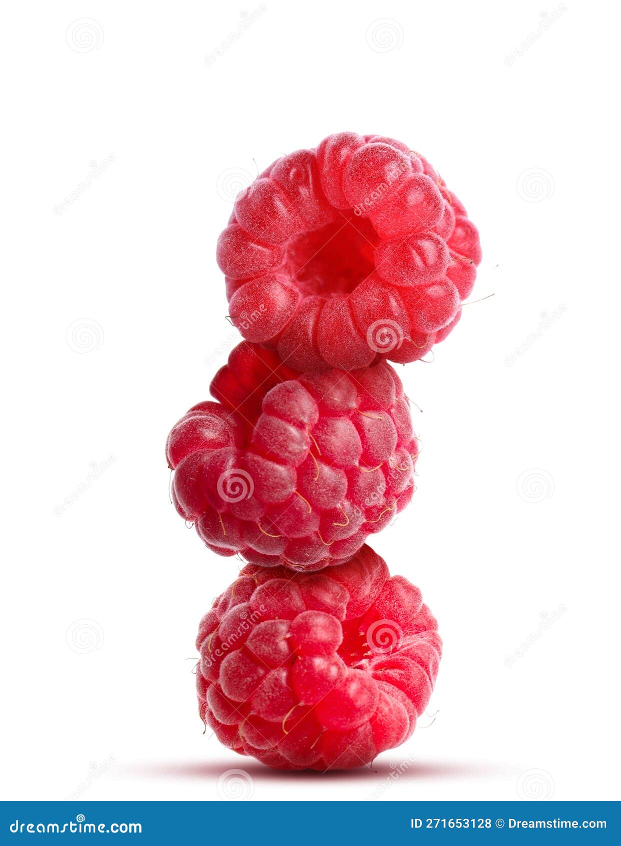 Stack of Ripe Raspberries on White Background Stock Photo - Image of ...