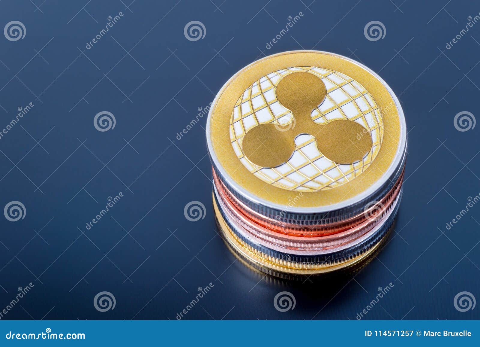 Stack of Ripple XRP Cryptocurrency Real Coins Editorial Photography ...