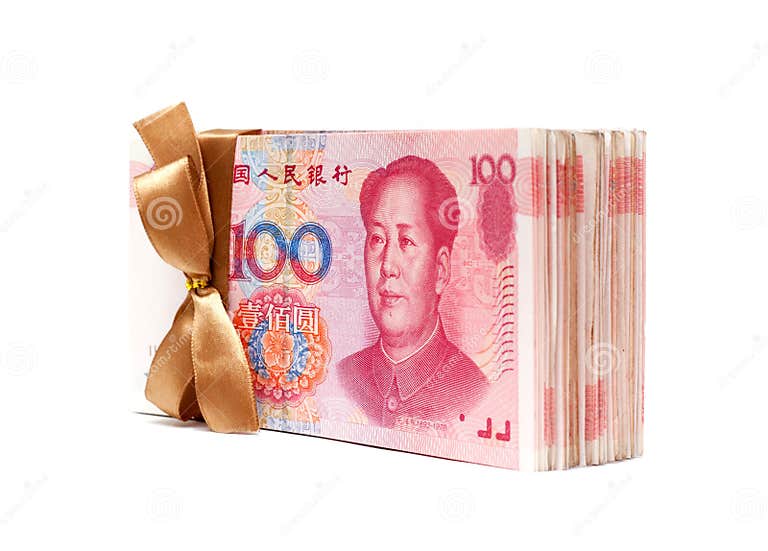 A Stack of RMB Chinese Yuan Note Isolated on White Stock Image - Image ...