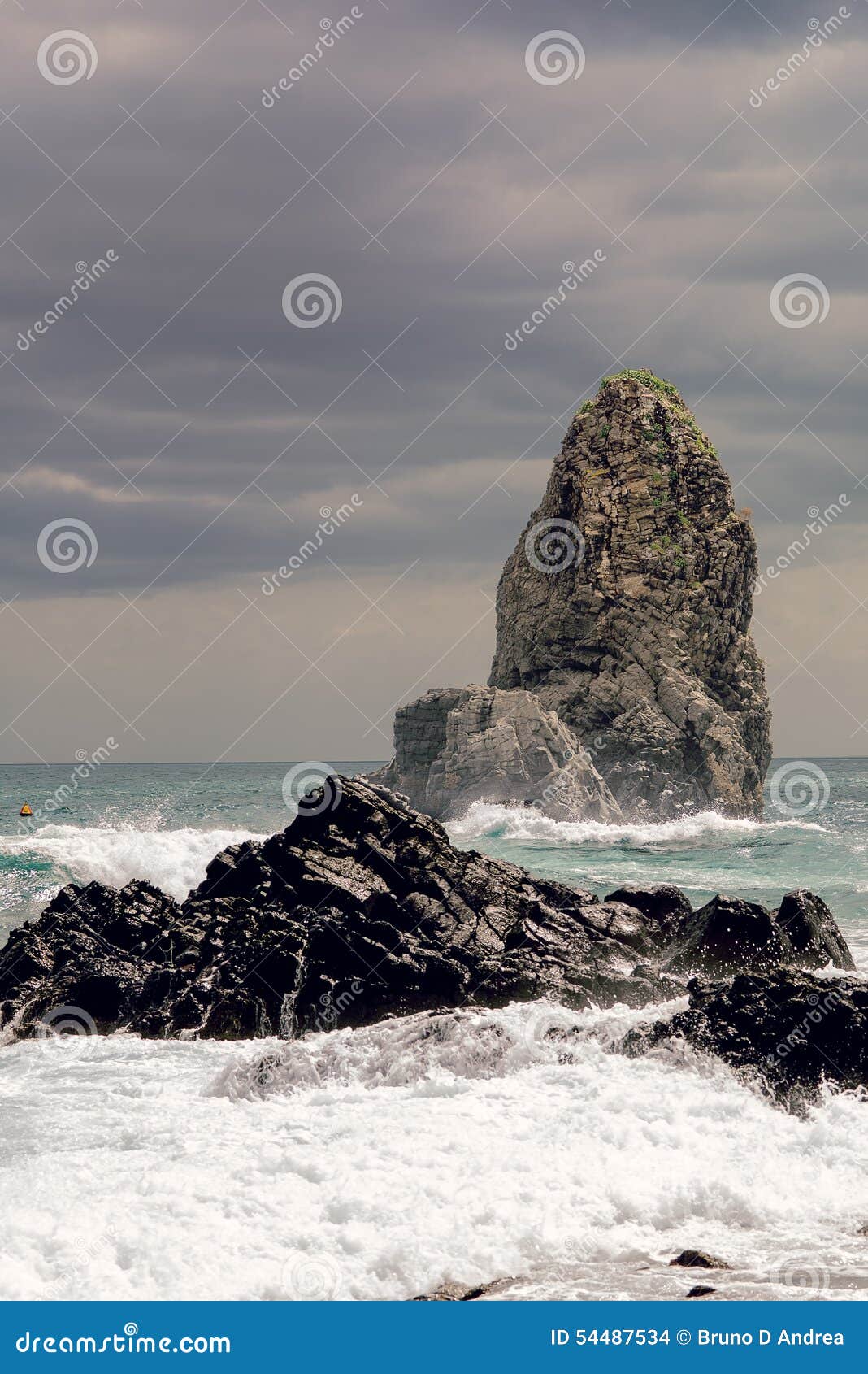 Stack Rock of a Cliff Near Catania in Sicily Stock Photo - Image of ...