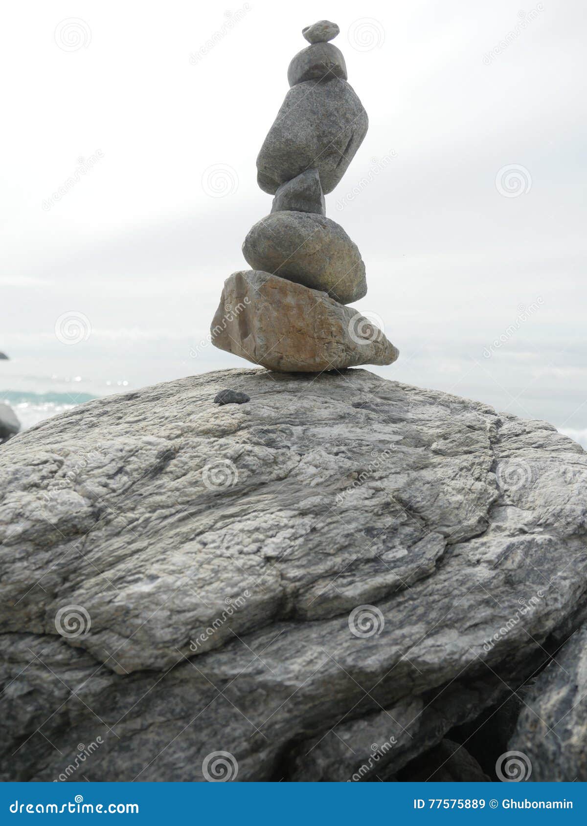 Stack of Rocks Balancing on Sky Background Stock Image - Image of ...
