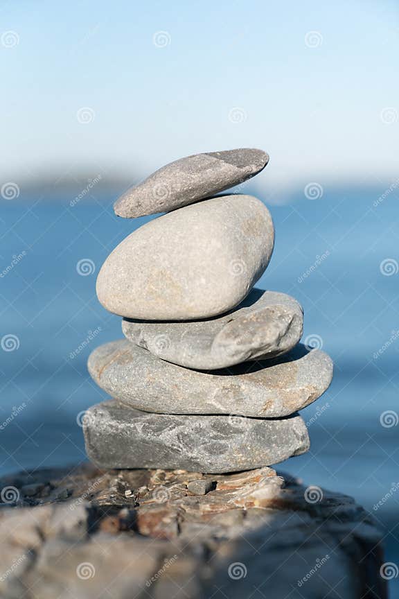 Stack of Rocks, Cairn, Bright Stock Image - Image of balance, order ...