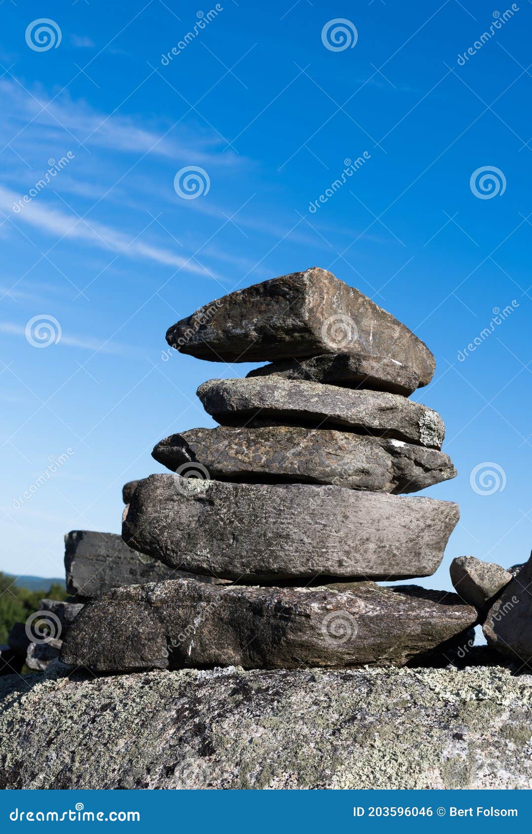 Stack of Rocks upon a Large Boulder Stock Photo - Image of rocks, pile ...