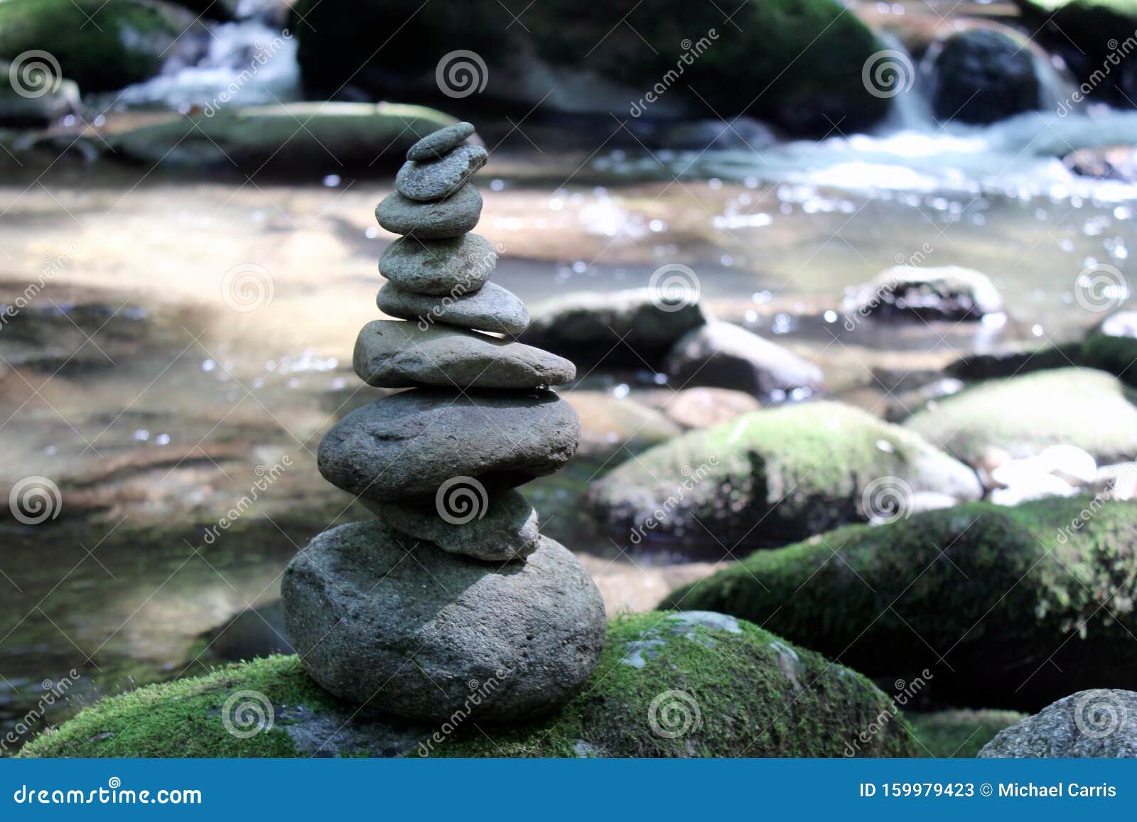Stack of Rocks Left by Tourist in Smoky Mountains Stock Image - Image ...