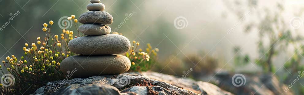 Stack of Rocks on Pile of Rocks Stock Illustration - Illustration of ...