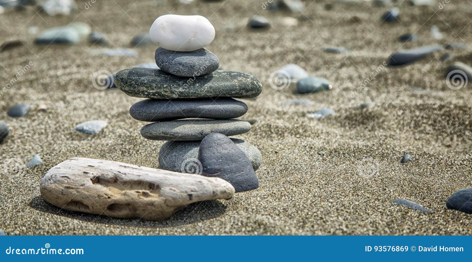Stack of Rocks on a Sandy Beach Stock Image - Image of horizontal ...