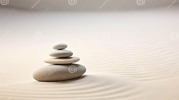 A Stack of Rocks Sitting on Top of a Sandy Beach Zen Pyramid, Stack of ...