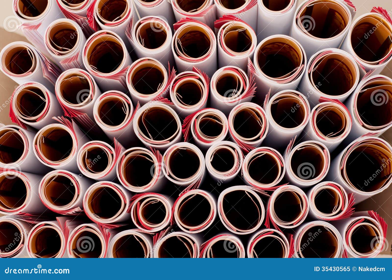 Stack of Roll Calendar Paper Stock Image - Image of building, printing ...