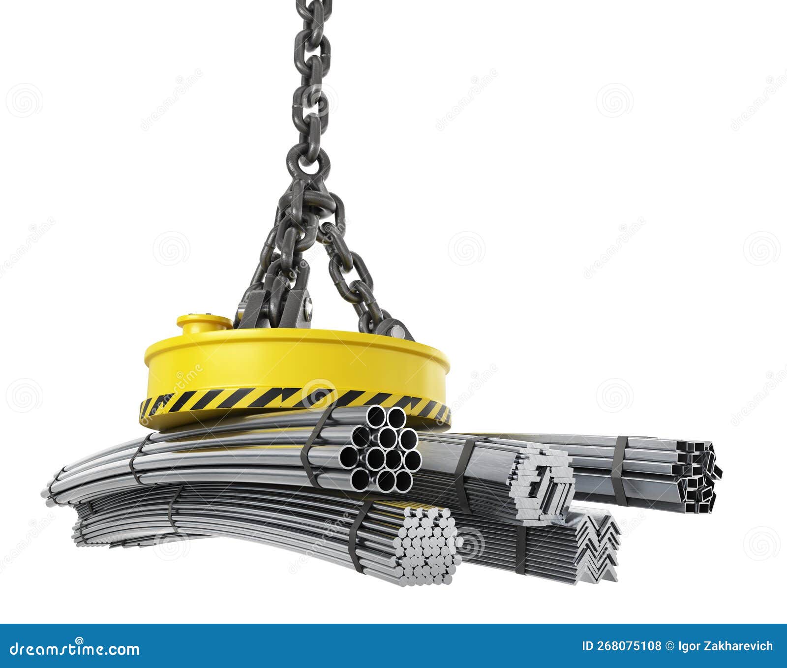 Stack of Rolled Metal Isolated on a White Background. 3d Stock ...