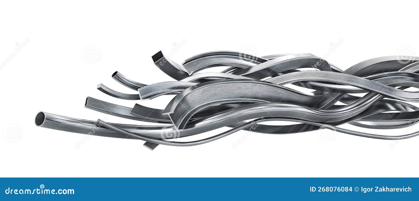 Stack of Rolled Metal Isolated on a White Background. 3d Stock ...