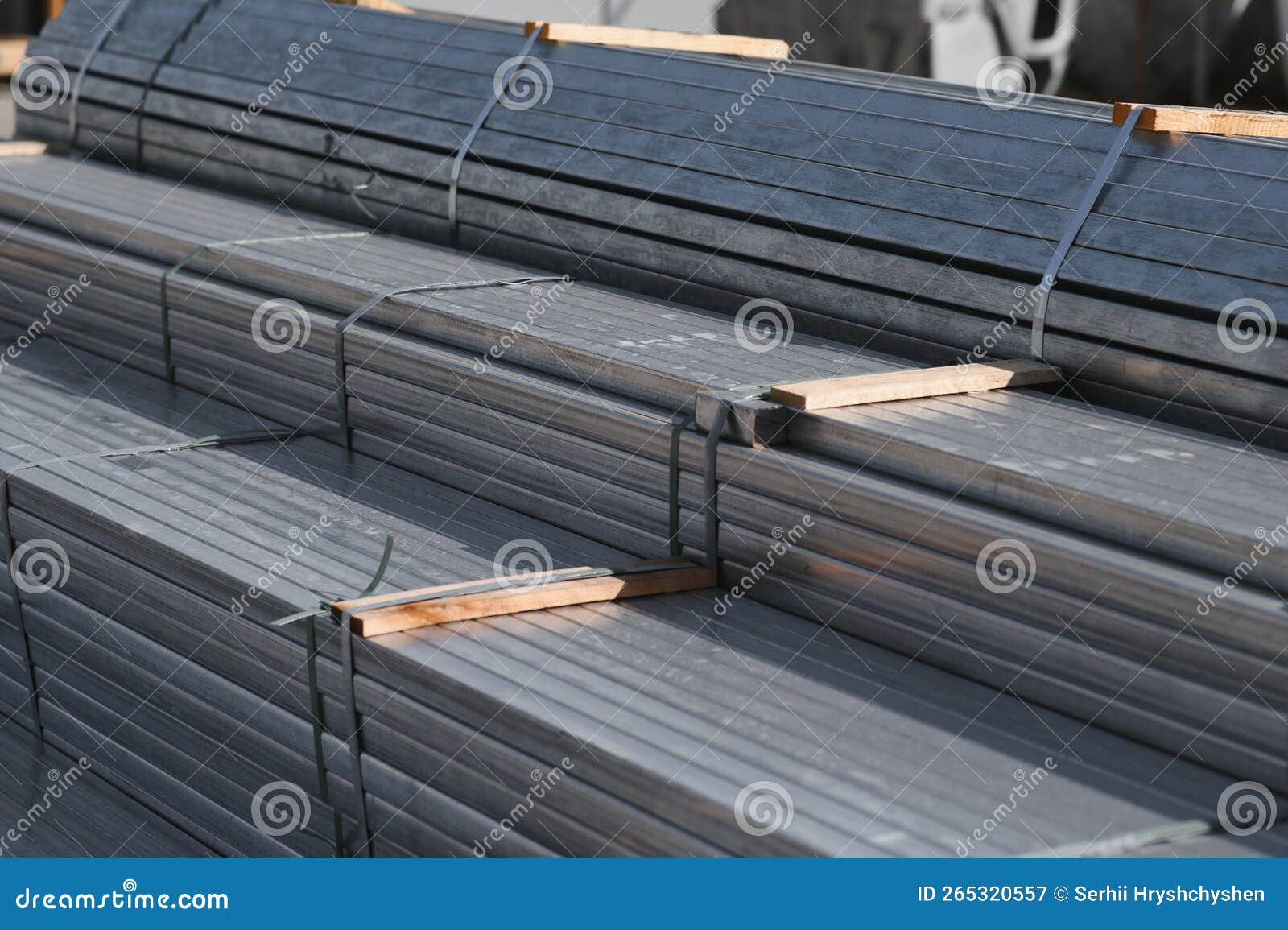 Stack of Rolled Metal Products, Perspective View of Steel Pipes of ...