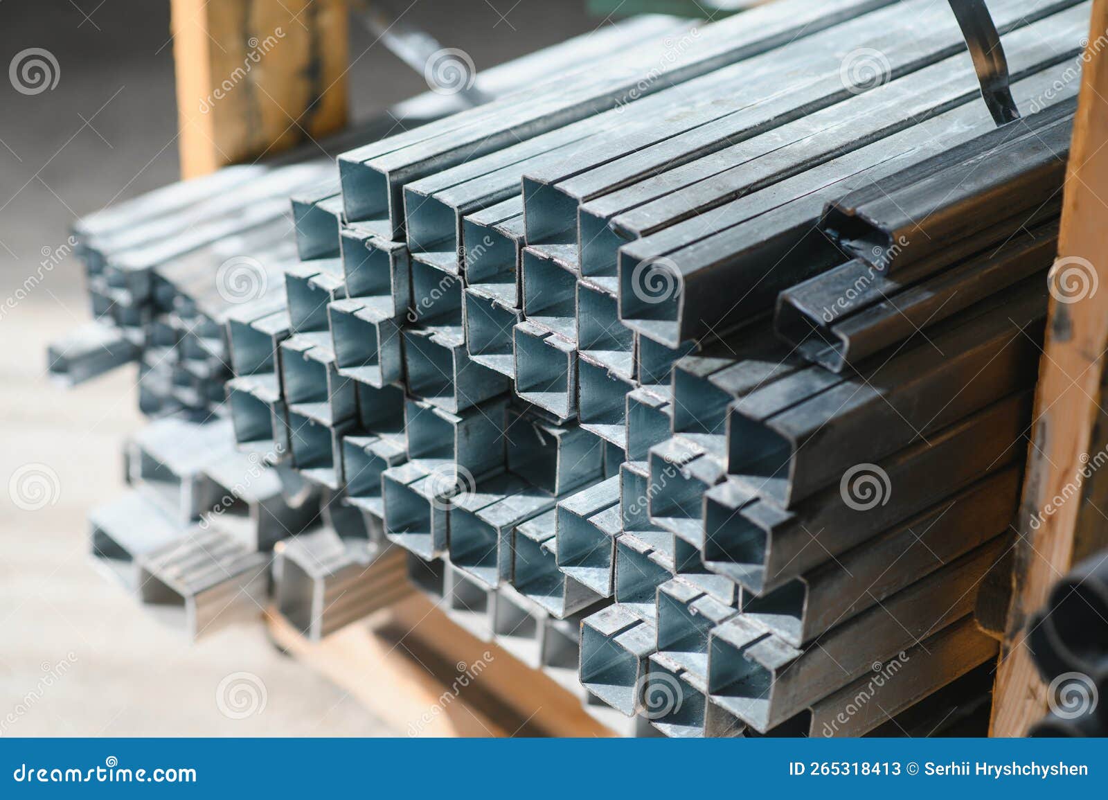 Stack of Rolled Metal Products, Perspective View of Steel Pipes of ...