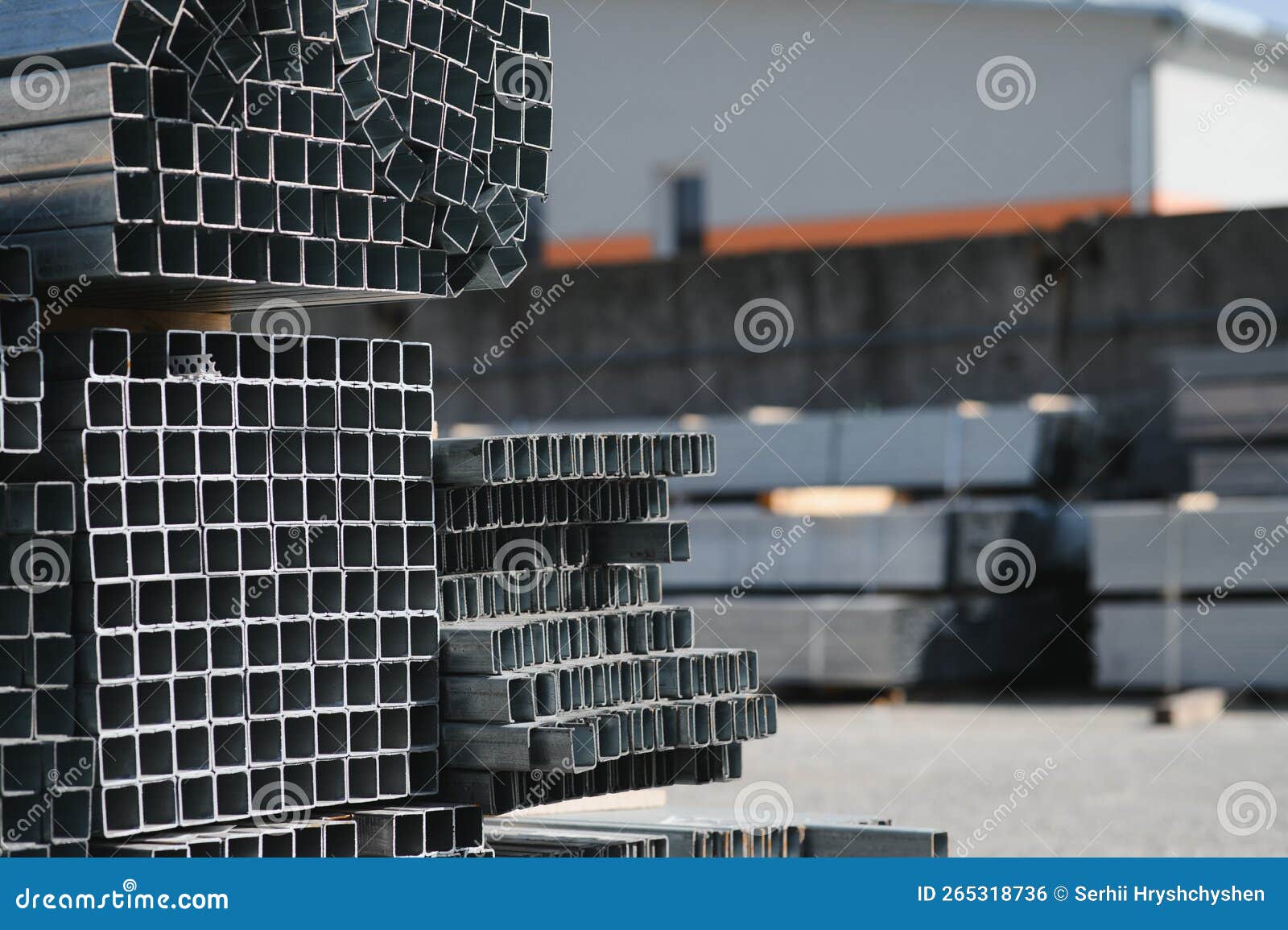 Stack of Rolled Metal Products, Perspective View of Steel Pipes of ...