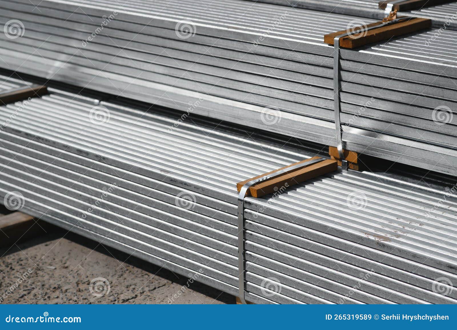 Stack of Rolled Metal Products, Perspective View of Steel Pipes of ...