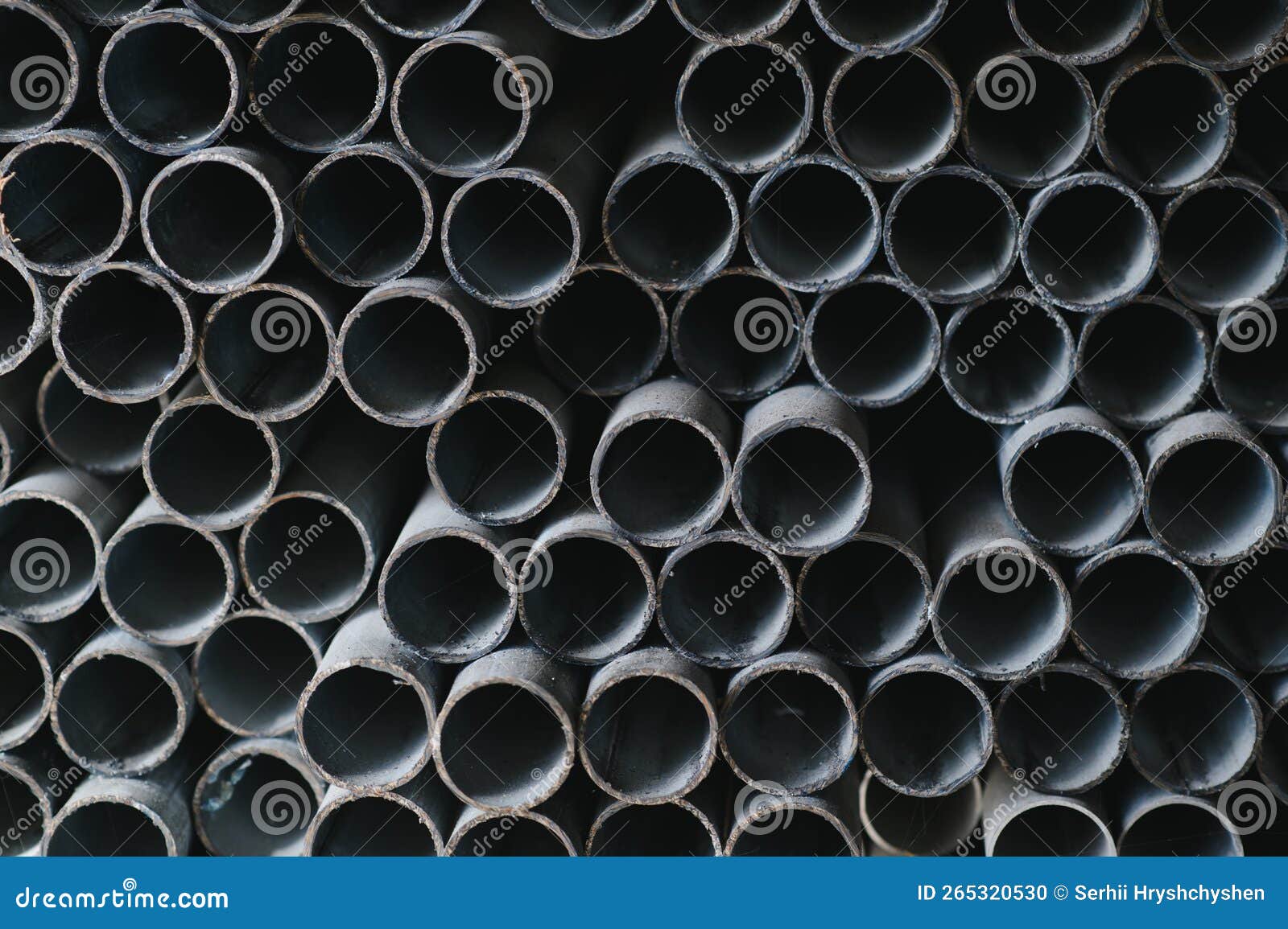 Stack of Rolled Metal Products, Perspective View of Steel Pipes of ...