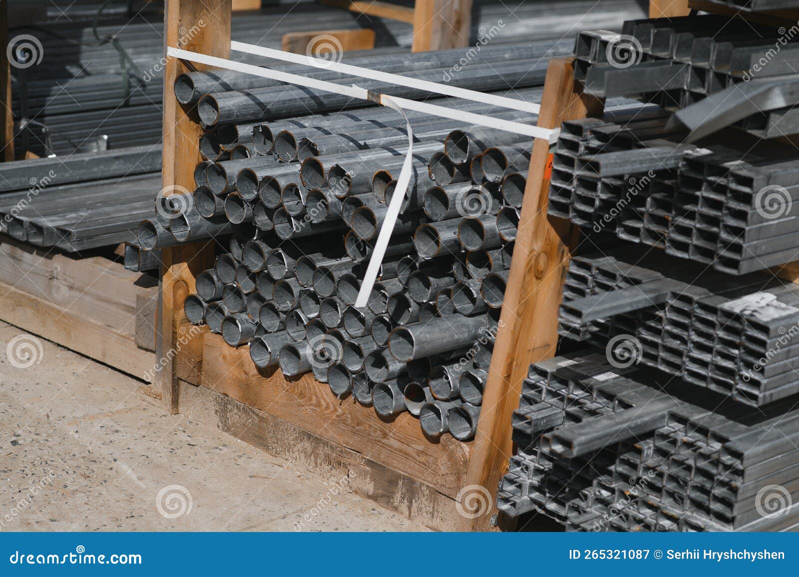 Stack of Rolled Metal Products, Perspective View of Steel Pipes of ...