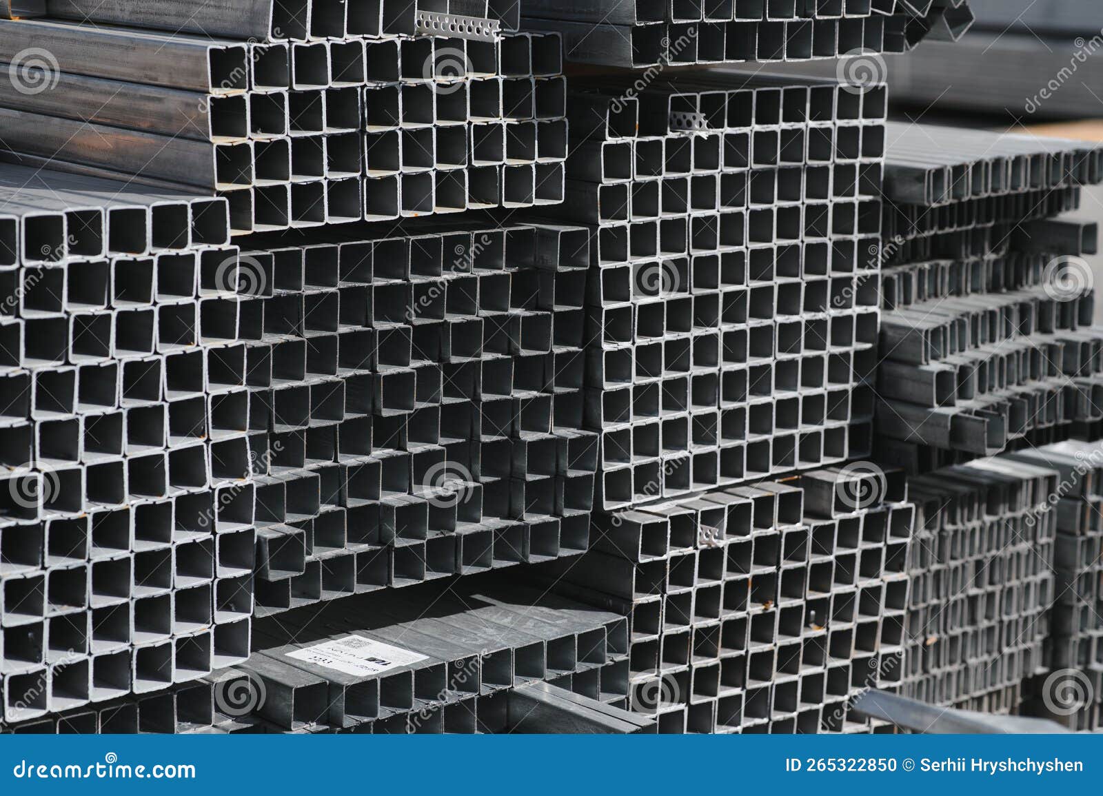 Stack of Rolled Metal Products, Perspective View of Steel Pipes of ...