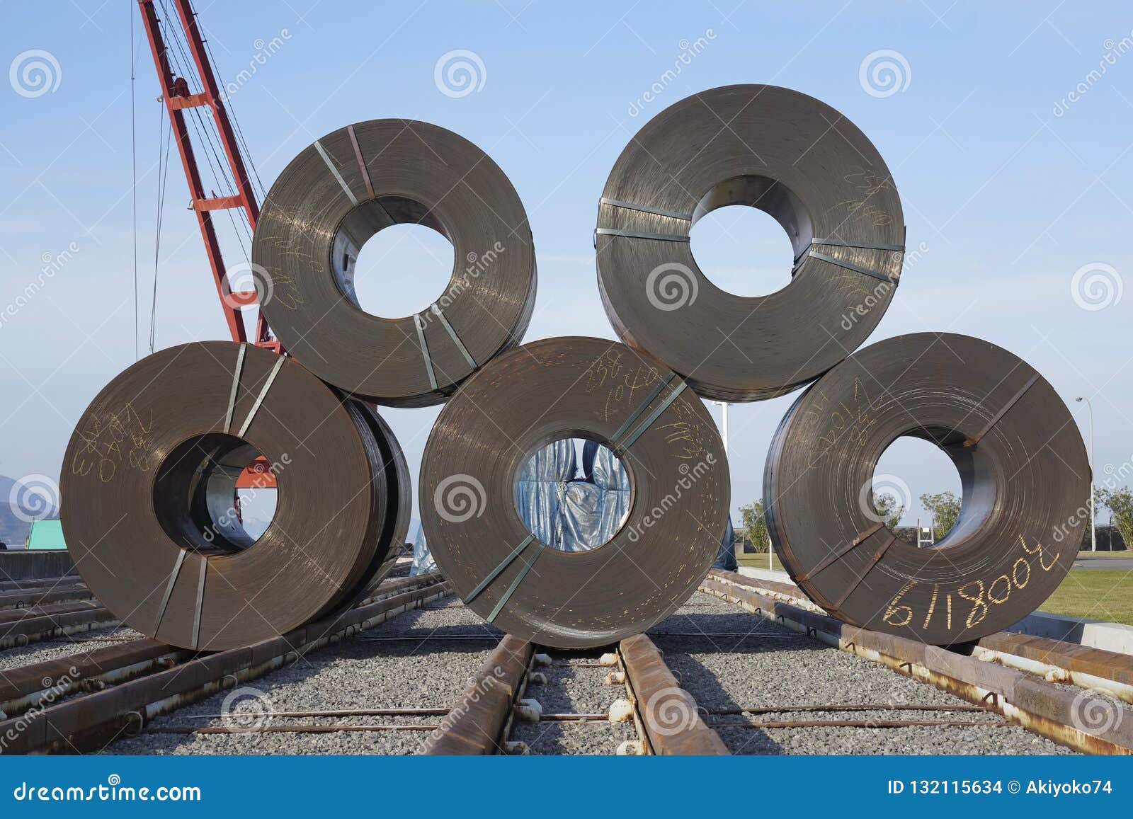 Stack of Rolls of Iron Sheet Stock Photo - Image of heavy, outdoors ...