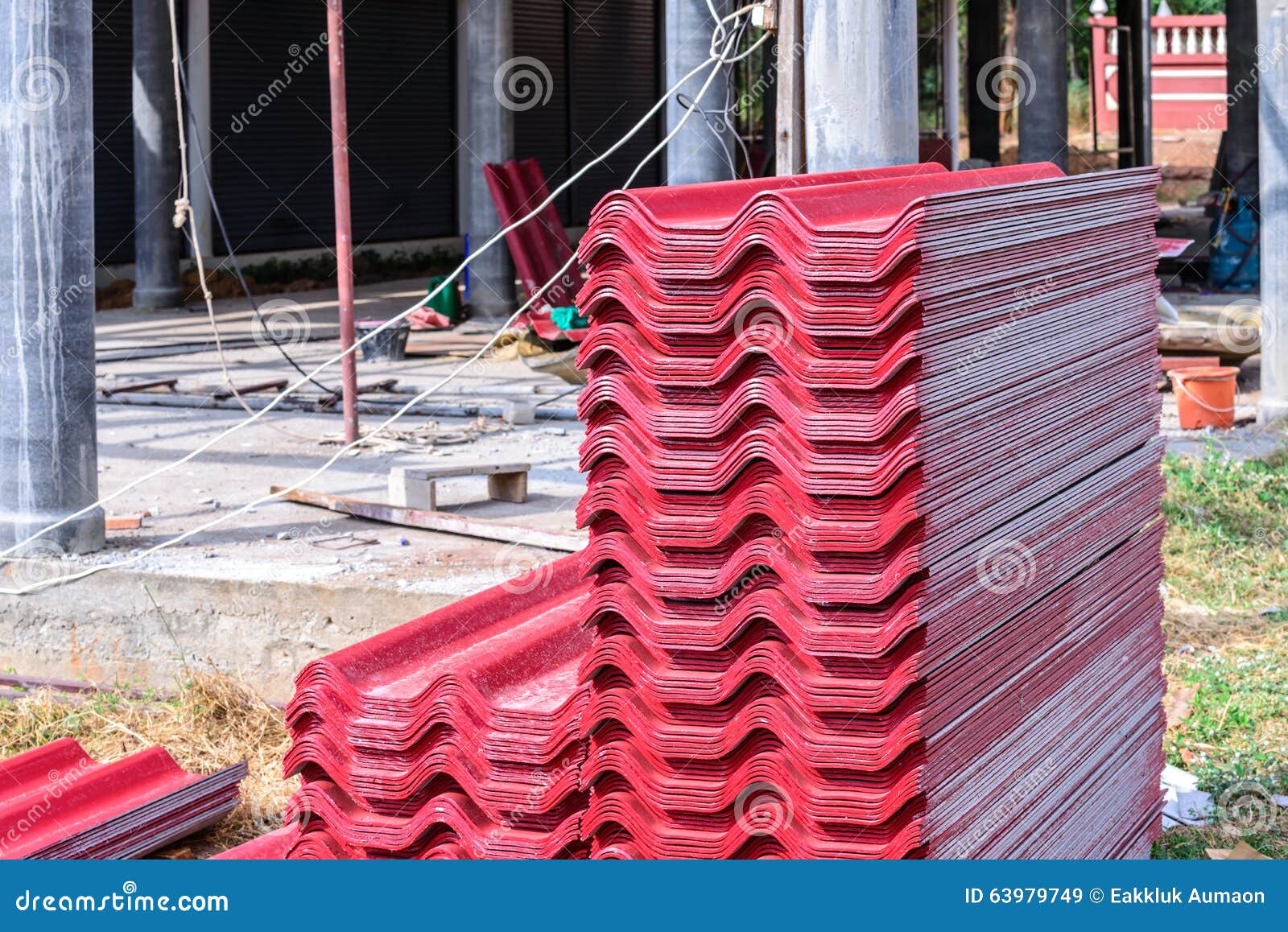 Stack of Roof Tiles for Building Construction Stock Image - Image of ...