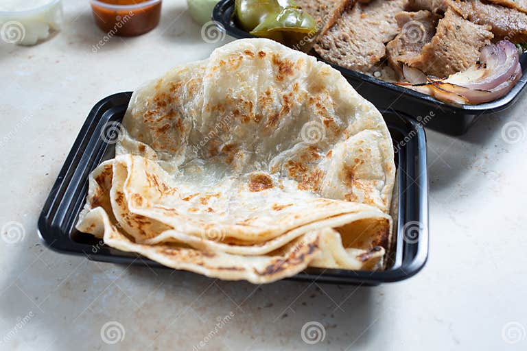 Stack of roti stock photo. Image of lifestyle, table - 281145012