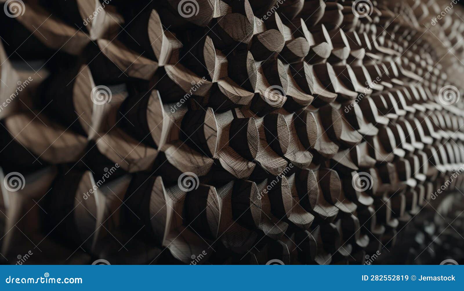 Stack of Rough Timber Planks in a Row, Outdoors Backdrop Generated by ...