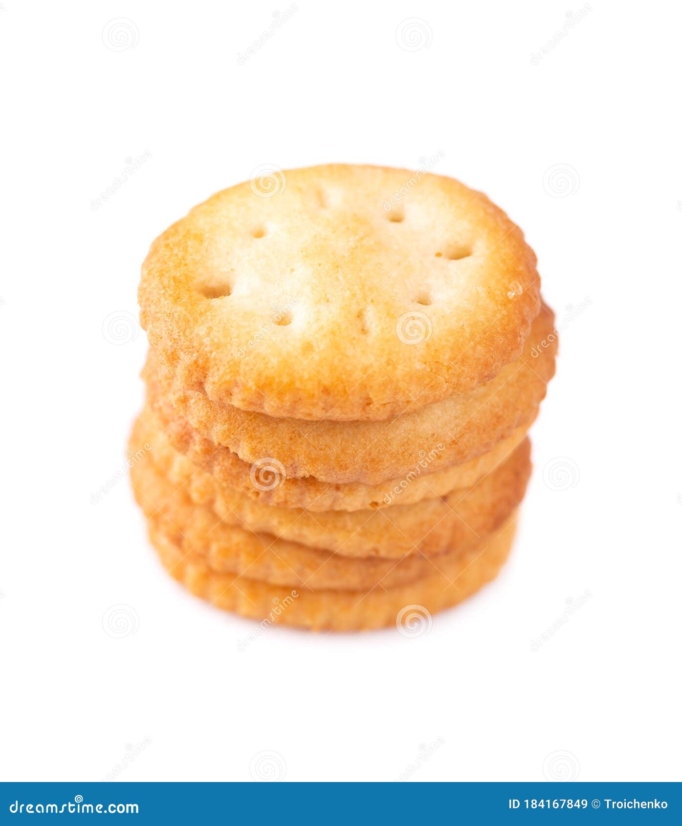 Stack Round Cracker Isolated on White Background. Dry Cracker Cookies ...