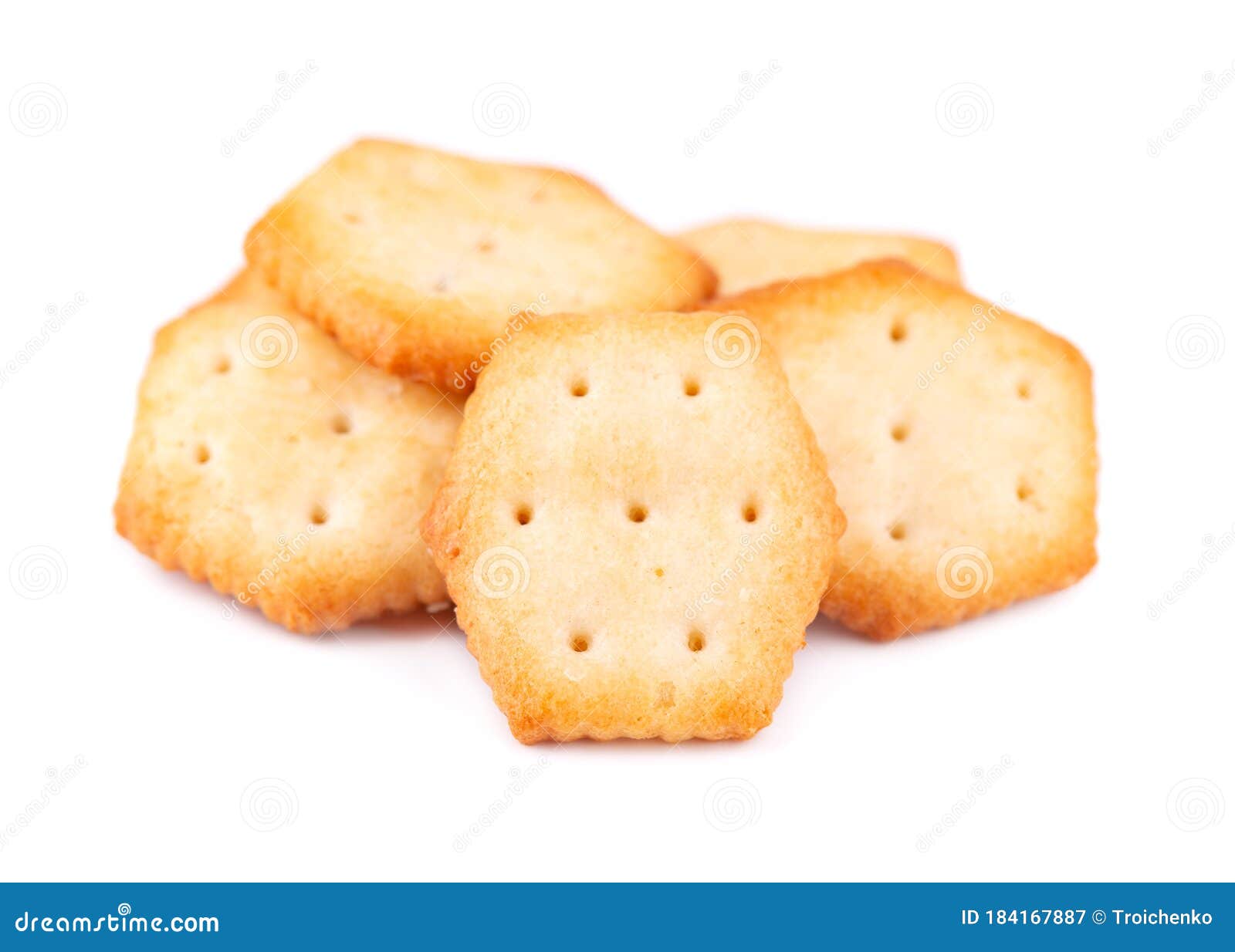 Stack Round Cracker Isolated on White Background. Dry Cracker Cookies ...