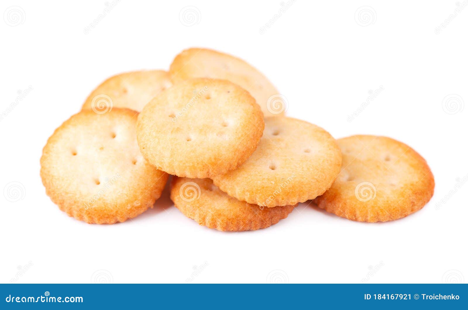 Stack Round Cracker Isolated on White Background. Dry Cracker Cookies ...