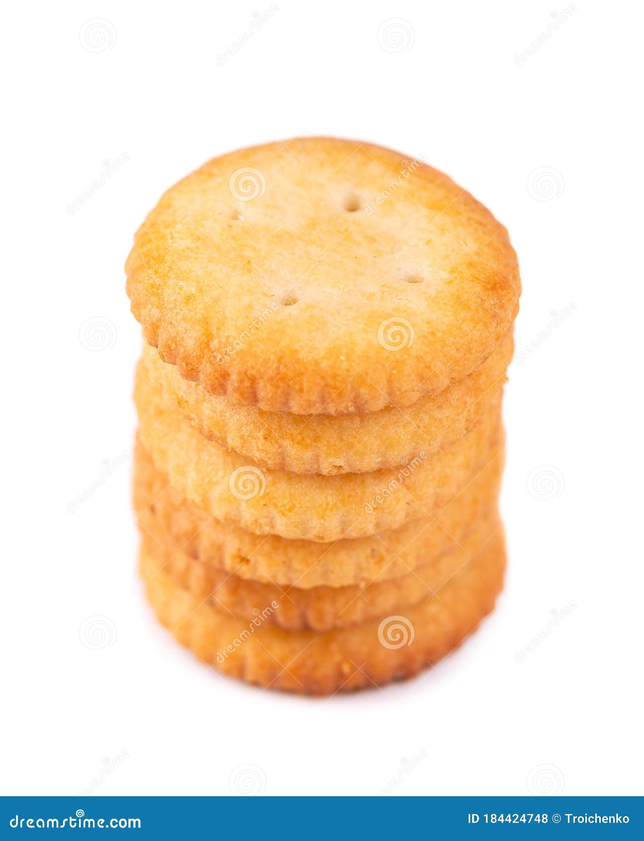 Stack Round Cracker Isolated on White Background. Dry Cracker Cookies ...