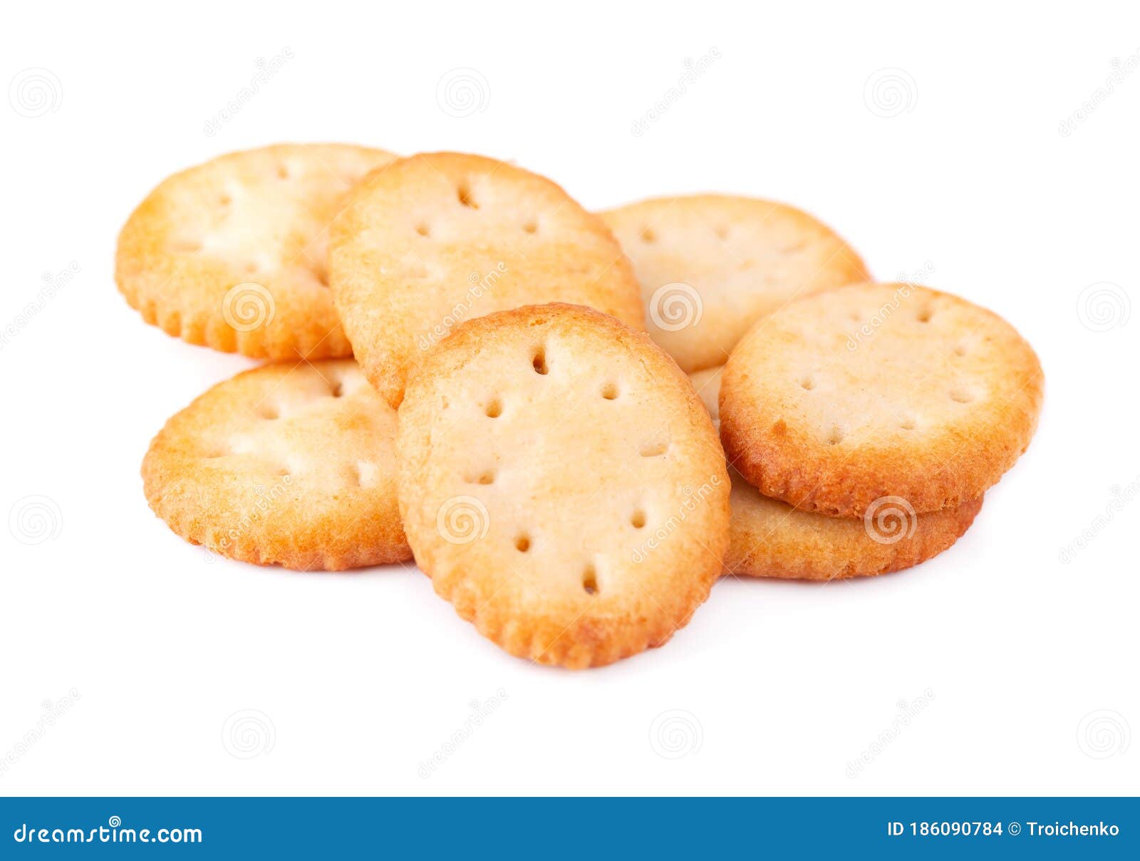 Stack Round Cracker Isolated on White Background. Dry Cracker Cookies ...