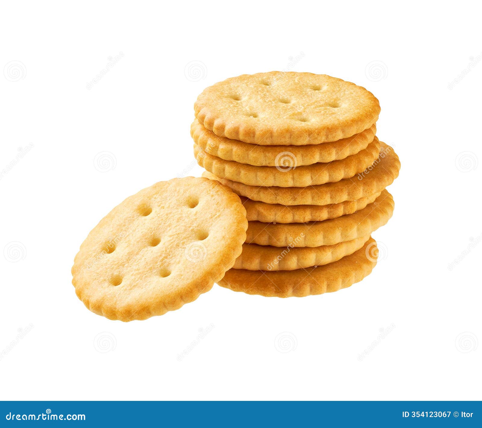 Stack of Round Crackers Isolated on White Background Stock Image ...