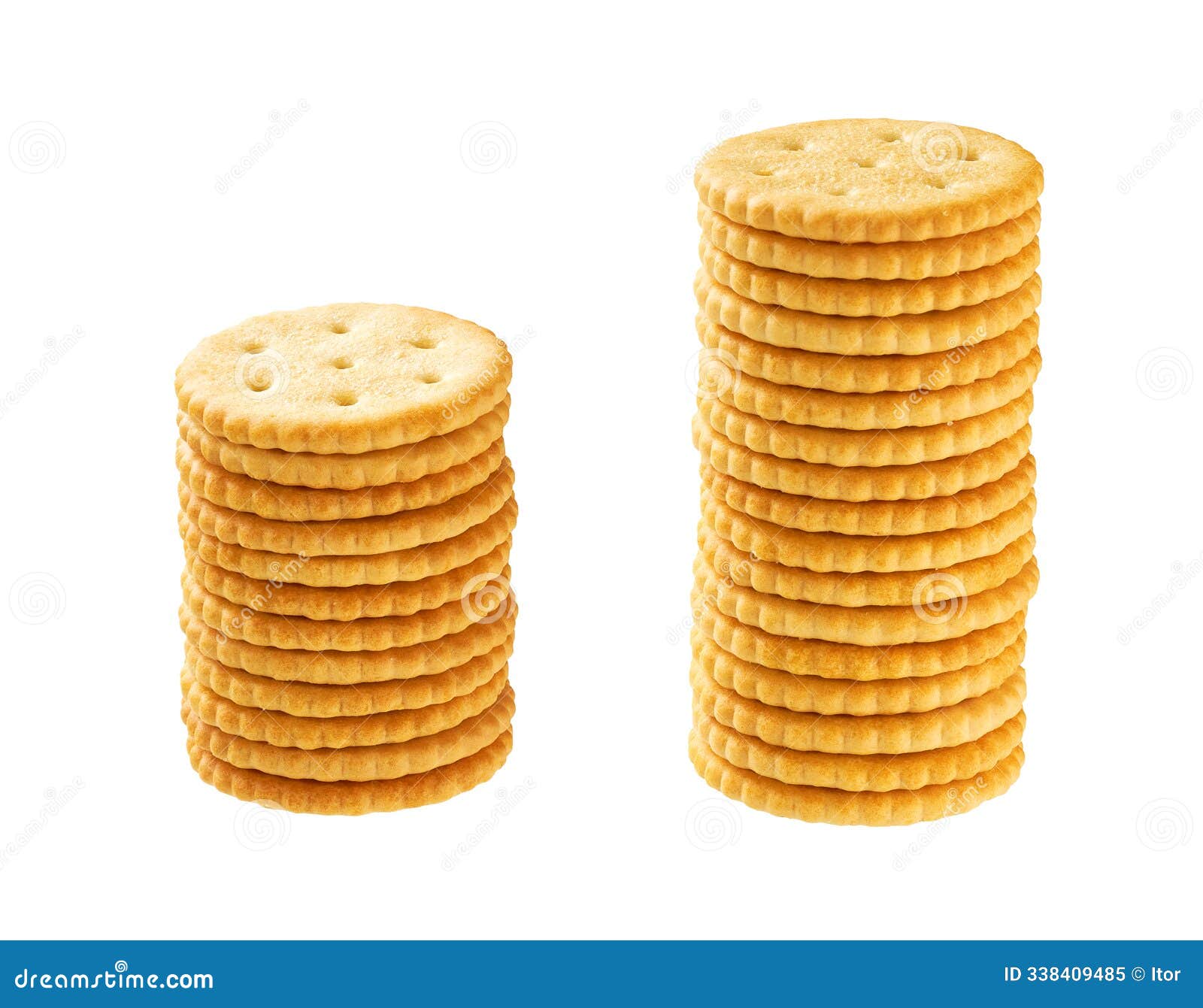 Stack of Round Crackers Isolated on White Background Stock Image ...