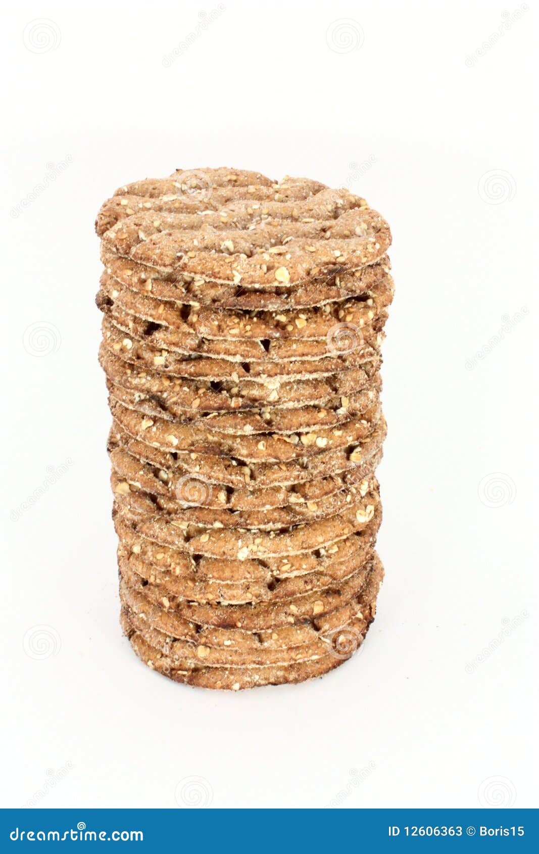 Stack of round crispbread stock image. Image of diet - 12606363