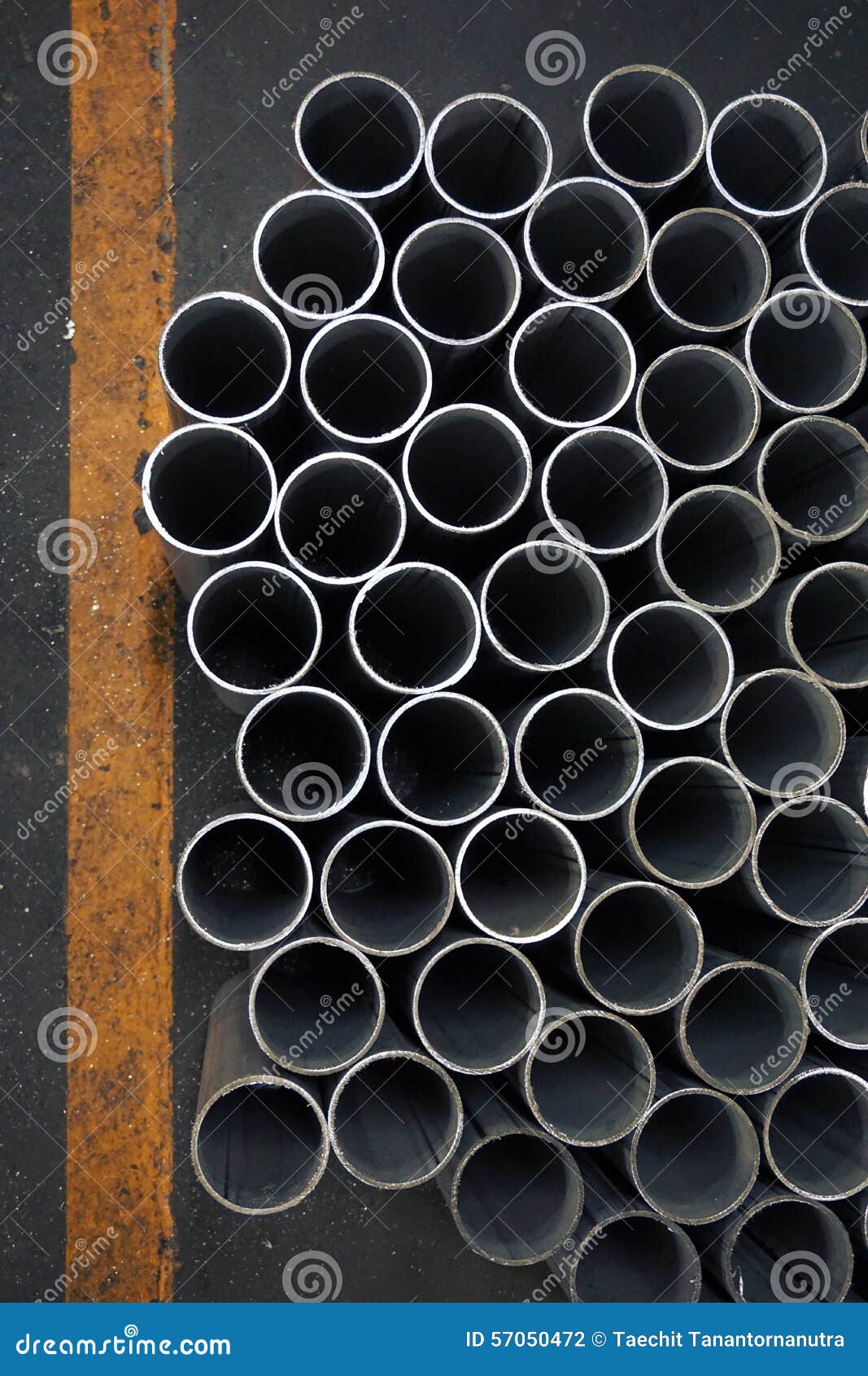 Stack of round metal tube stock photo. Image of shiny - 57050472