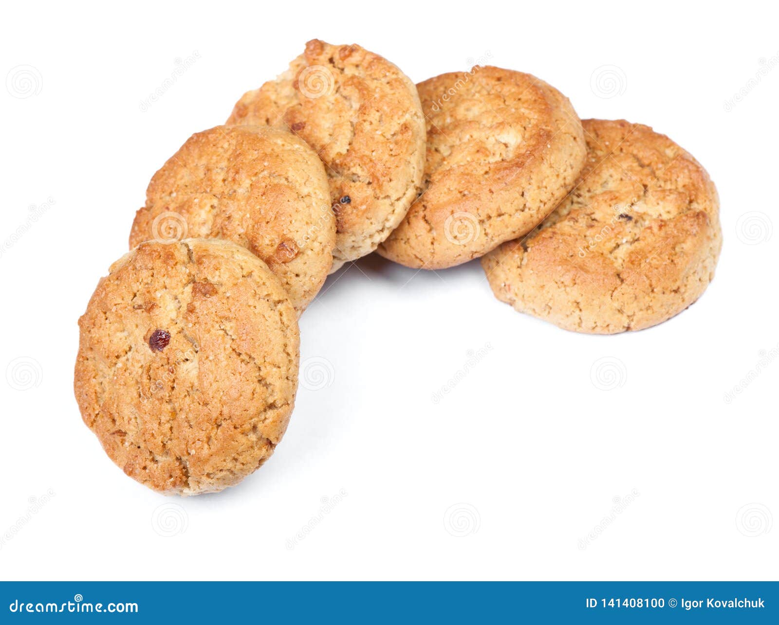 Stack of Round Oatmeal Cookies Stock Photo - Image of closeup, products ...