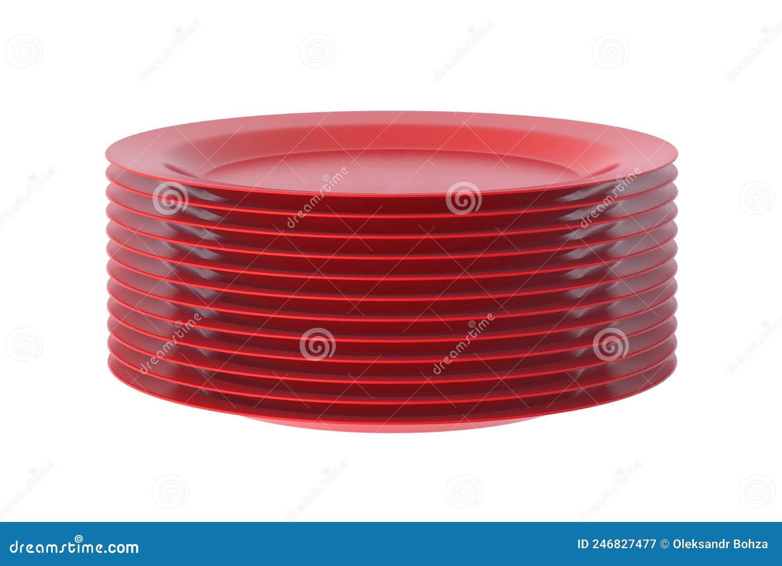 Stack of Round Plates Isolated on White Background Stock Illustration ...