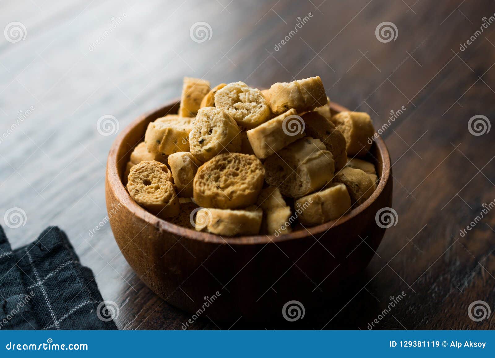 Stack of Round Shaped Crispy Rye Crouton Bread Biscuits / Crostini ...