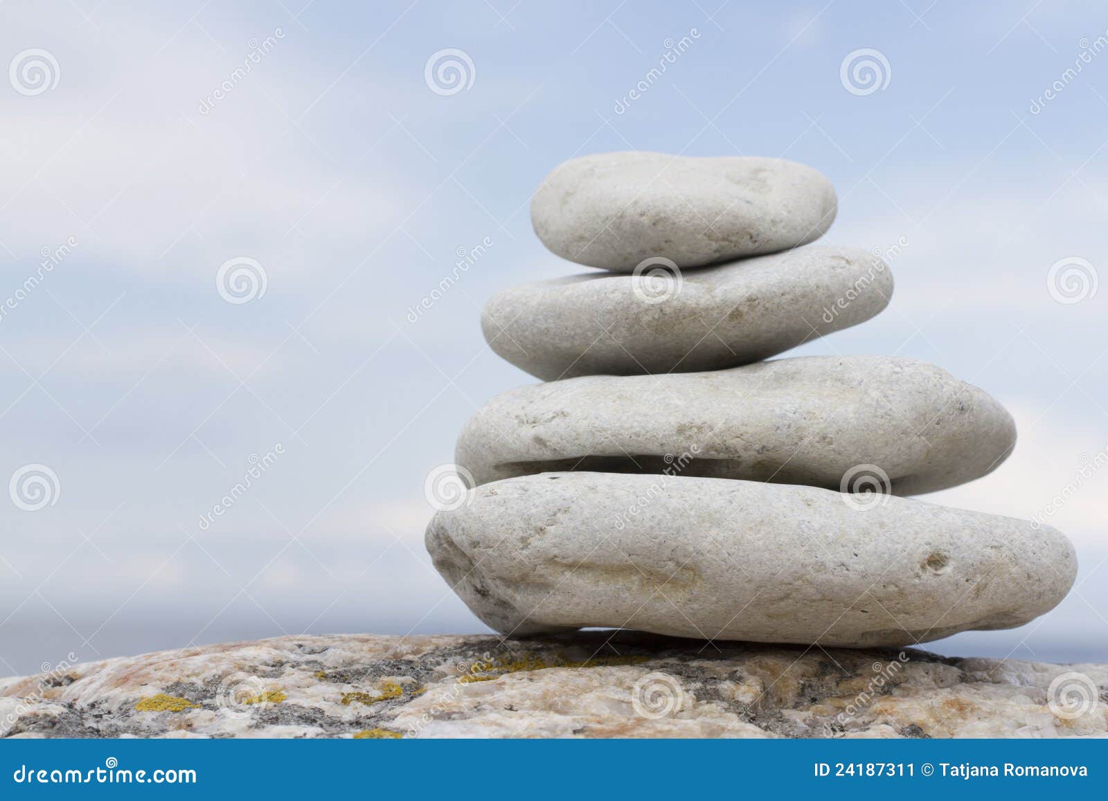 Stack of Round Smooth Stones Stock Image - Image of life, grey: 24187311