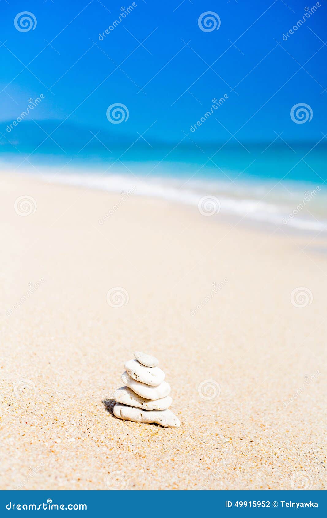 Stack of Round Smooth Stones on a Seashore Stock Photo - Image of ...